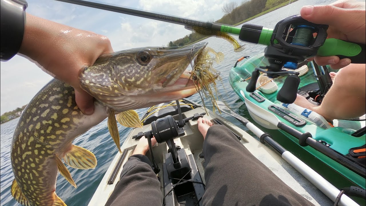 EPIC Bass And Pike Fishing! Michigan Spring Kayak Fishing! - YouTube