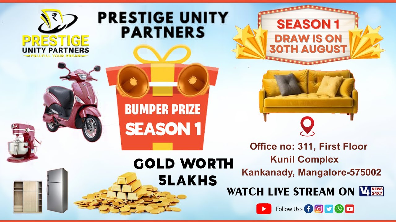 PRESTIGE UNITY PARTNERS || BUMPER PRIZE SEASON 1 || V4NEWS LIVE - YouTube
