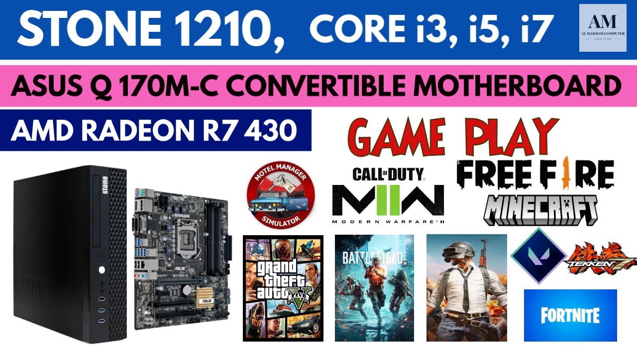 STONE PC 1210, GAMEPLAY, TEKKEN7, FORZA HORIZON4, PUBG, GTA5, FREEFIRE ...