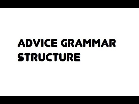 Advice Grammar Structure - YouTube