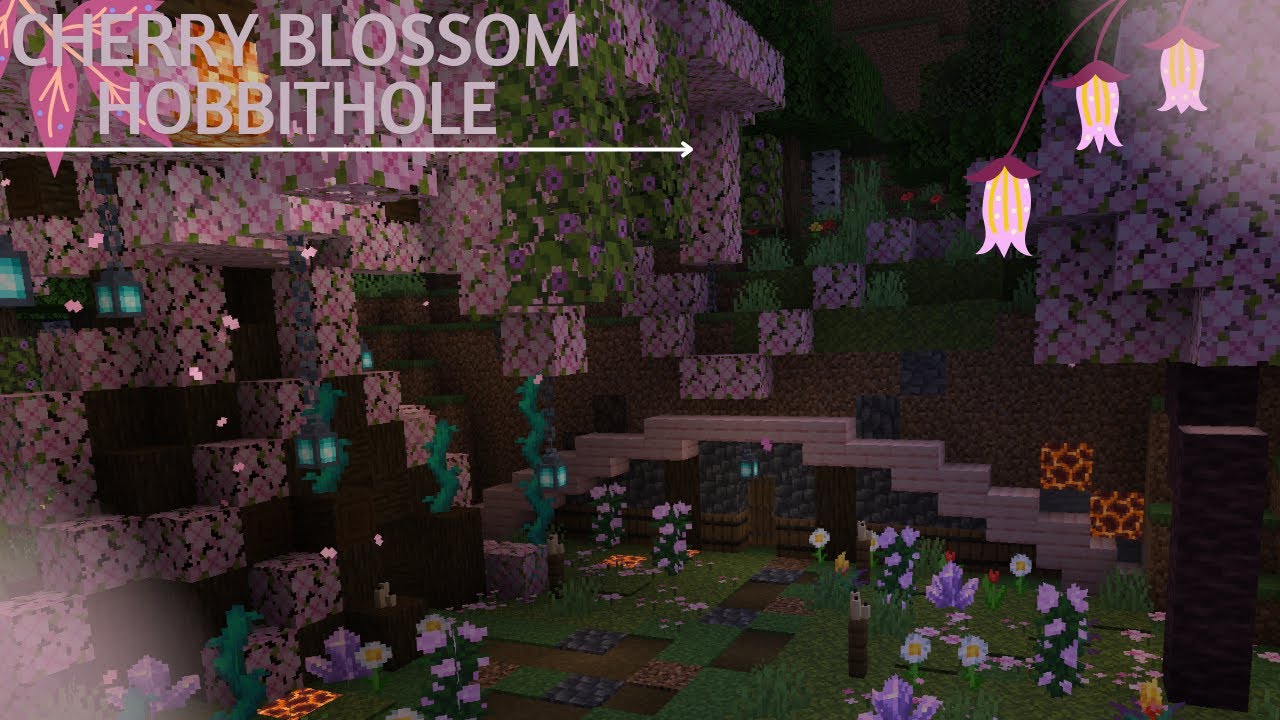 Building A Cheery Blossom Hobbithole Minecraft... - YouTube