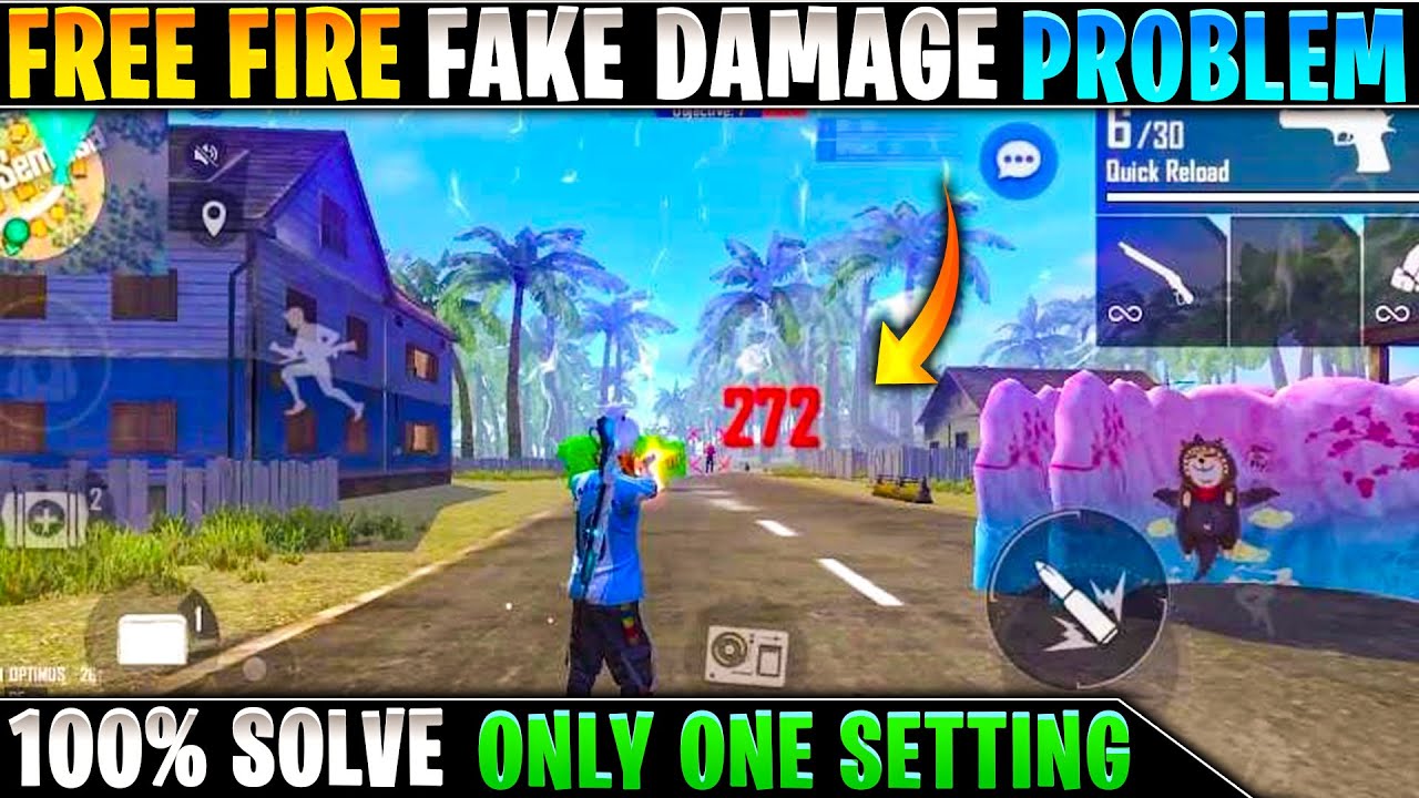 How to solve free fire fake damage problem | Free fire max fake damage ...
