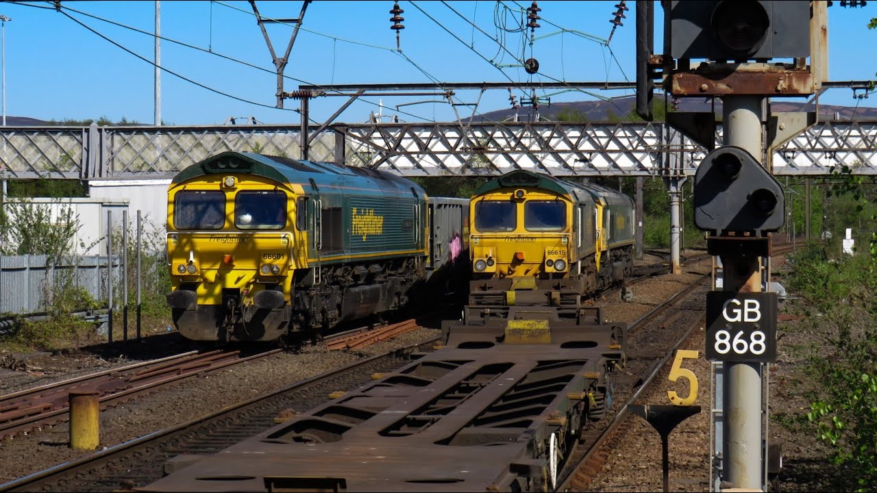 FL Class 66 No's. 66501 & 66615 on 6E53 Crewe B.H - Hunslet Yard ...