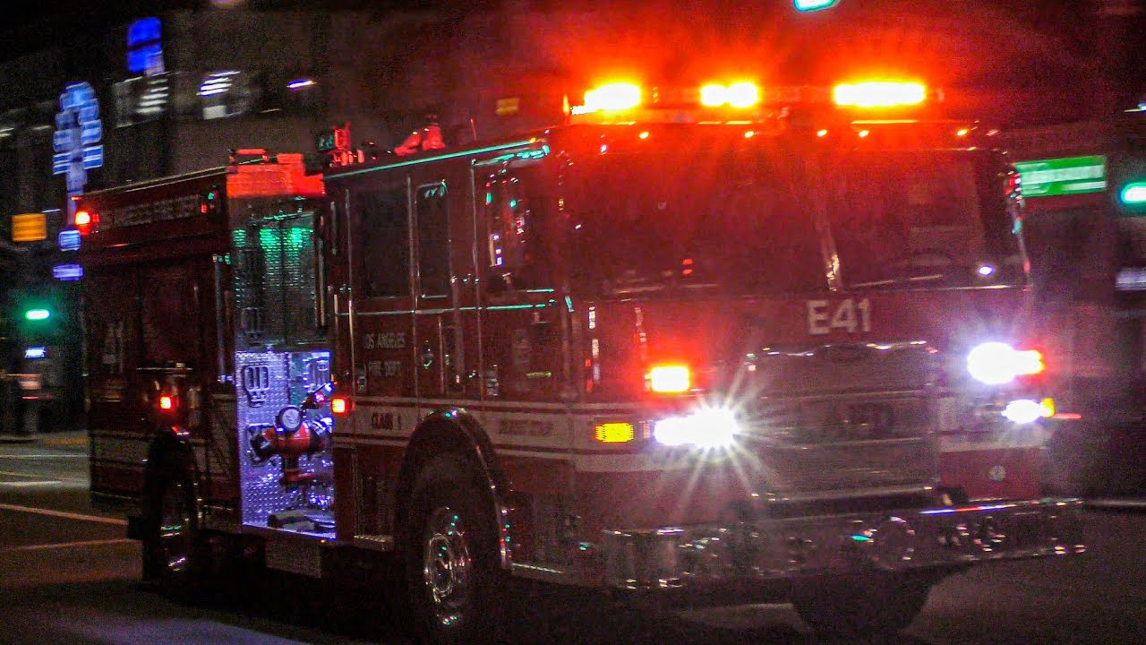 LAFD Engine 41 Responding - YouTube