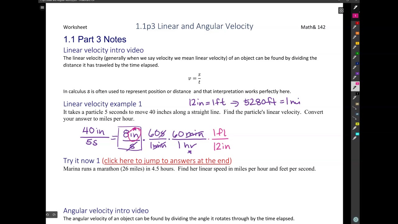 M142 1.1p3 Linear Velocity Intro - YouTube