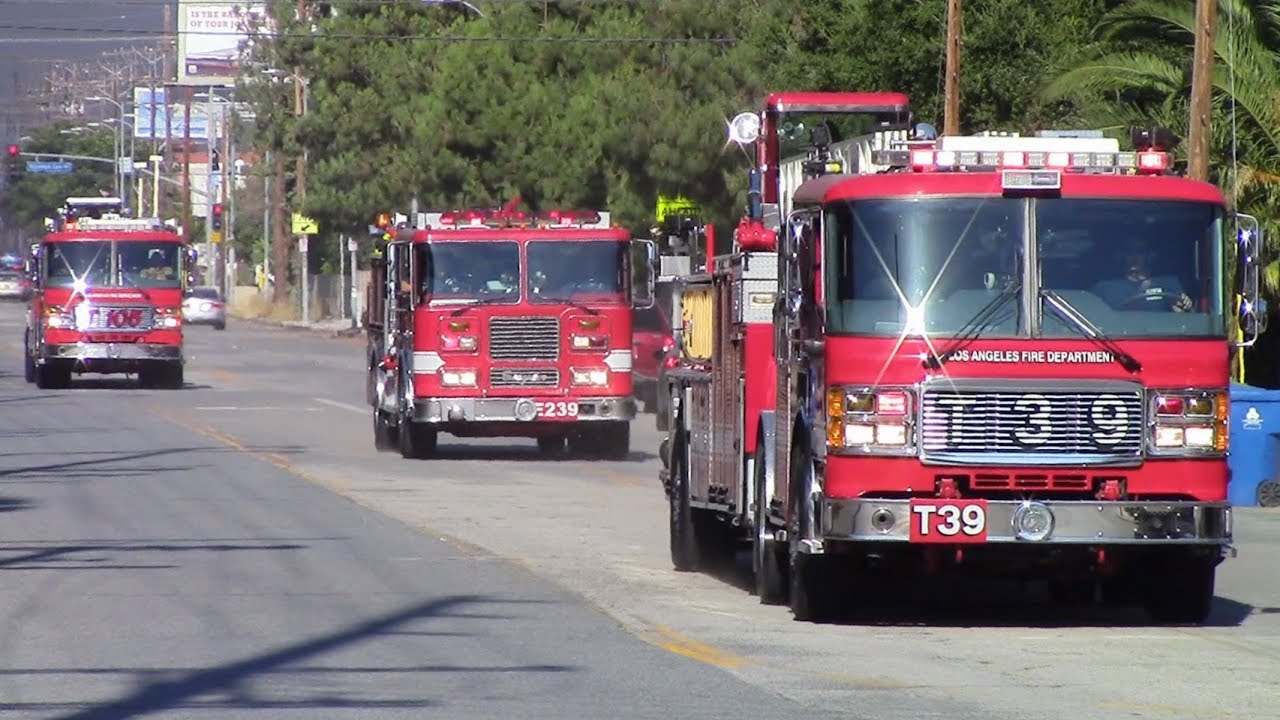 LAFD Light Force 39, Light Force 105 & Engine 103 - YouTube