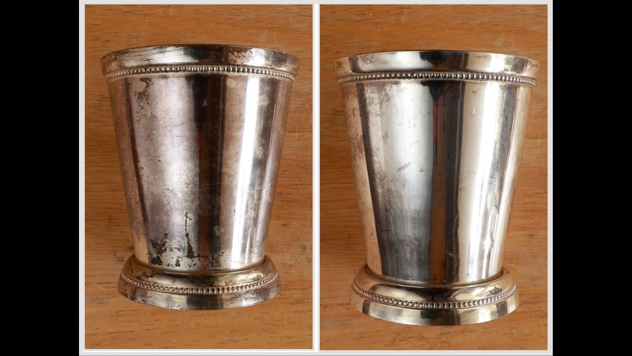 From Dull to Gleaming Polishing a Silver Plated Julep Cup | Silent ASMR ...