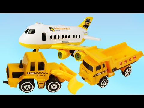 Mobil Penolong di bandara! Game untuk anak dengan pesawat mainan. Video mobil