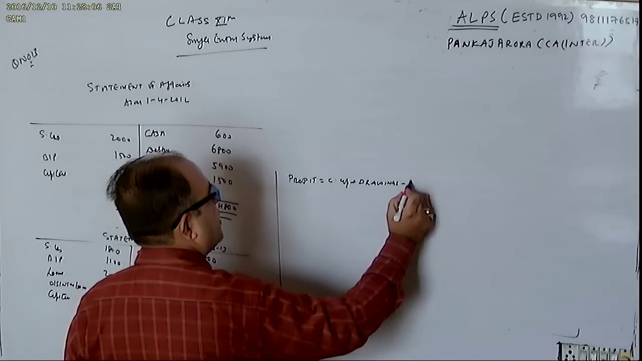 CH 19 PART 2 CLASS 11TH SINGLE ENTRY SYSTEM ALL PROBLEM SOLVED T S ...