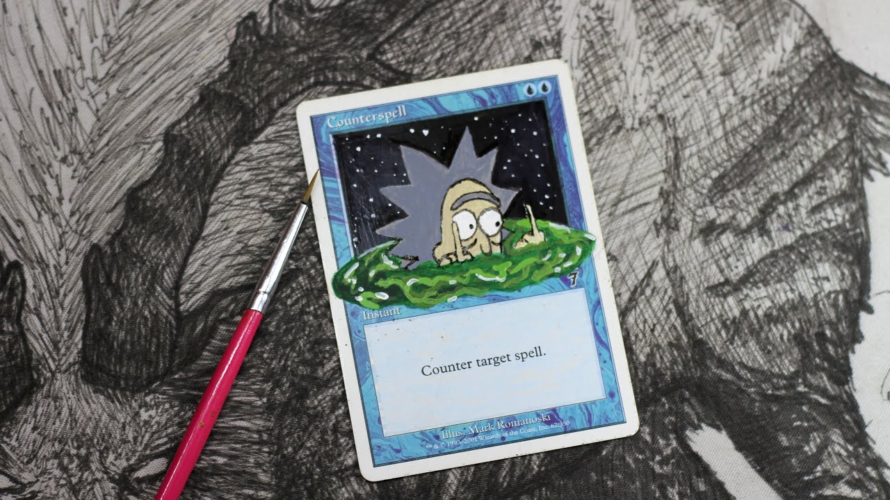 MTG Card Alter - Rick and Morty Counterspell - YouTube
