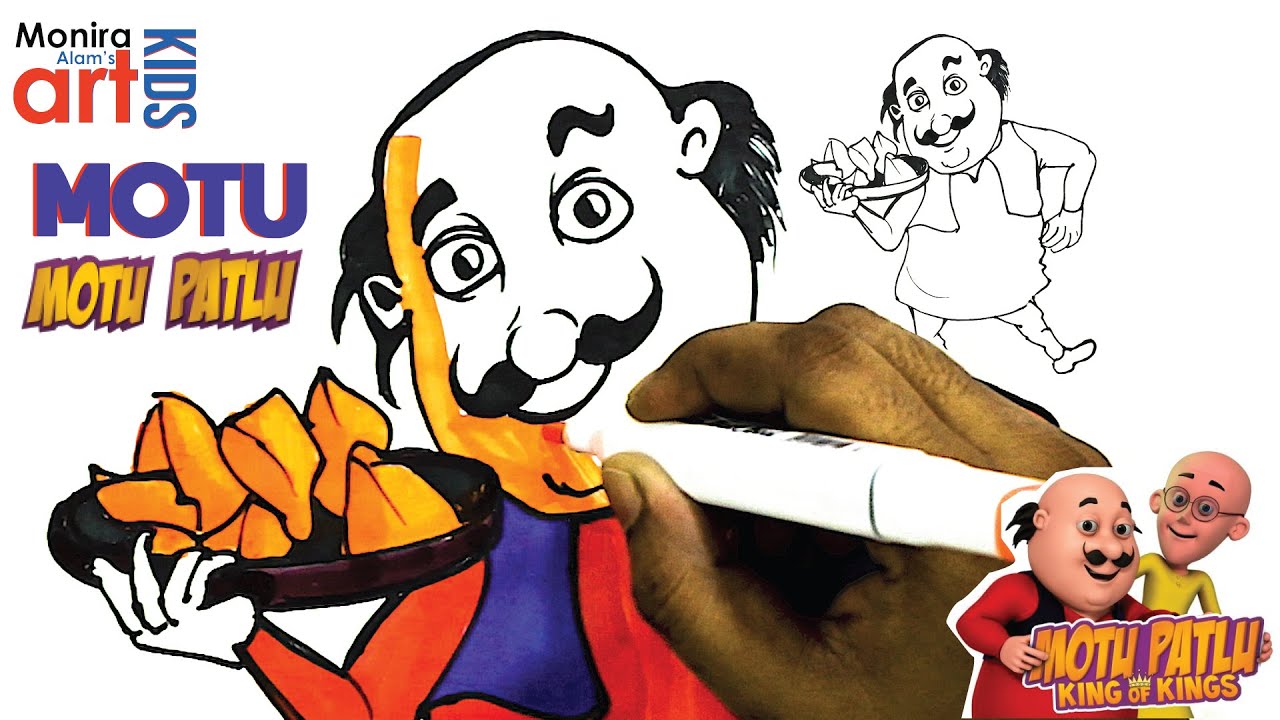 How To Draw Motu From Motu Patlu | Motu Drawing Tutorial | Motu art ...