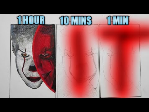 Drawing IT in 1 hour, 10 min, 1 min | Art Challenge - YouTube