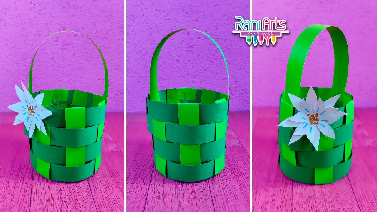 Haz una CANASTA DE PAPEL Fácil DIY - YouTube