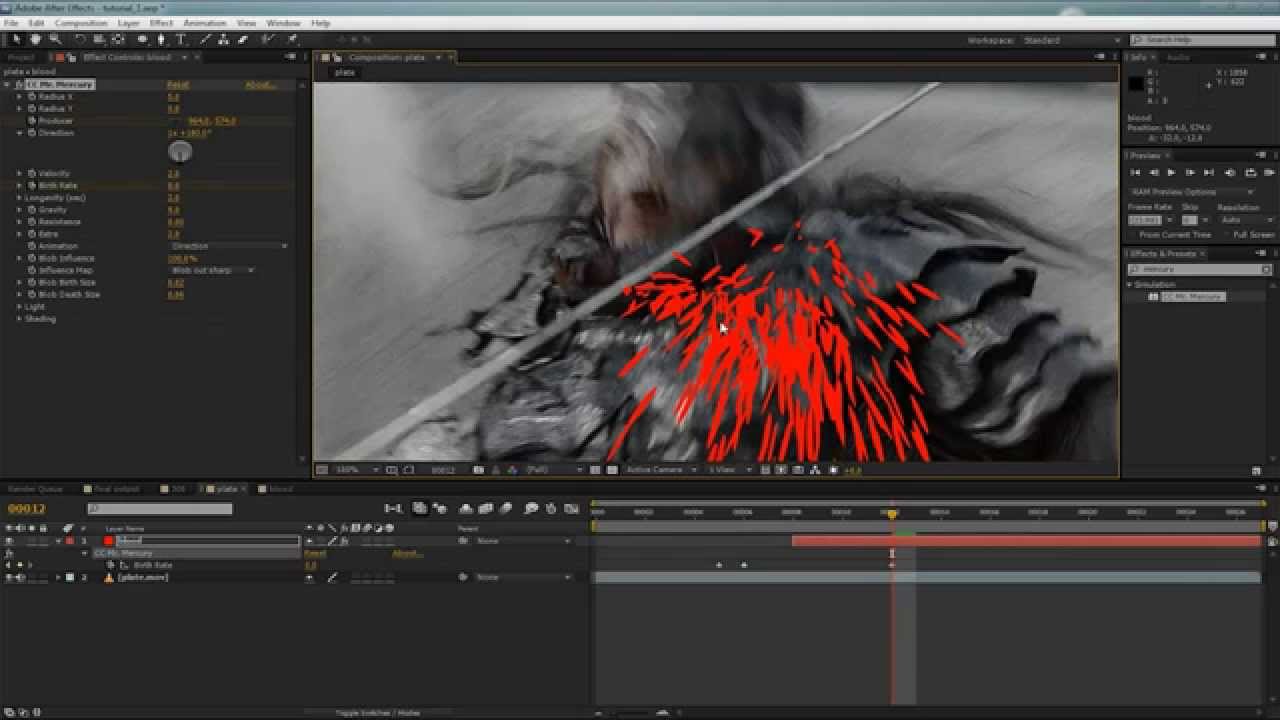 Creating custom blood spatter in After Effects using CC Mr Mercury Part ...