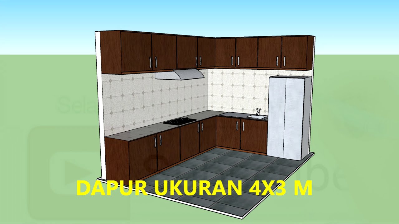SKETCHUP tutorial cara membuat DAPUR sederhana - YouTube
