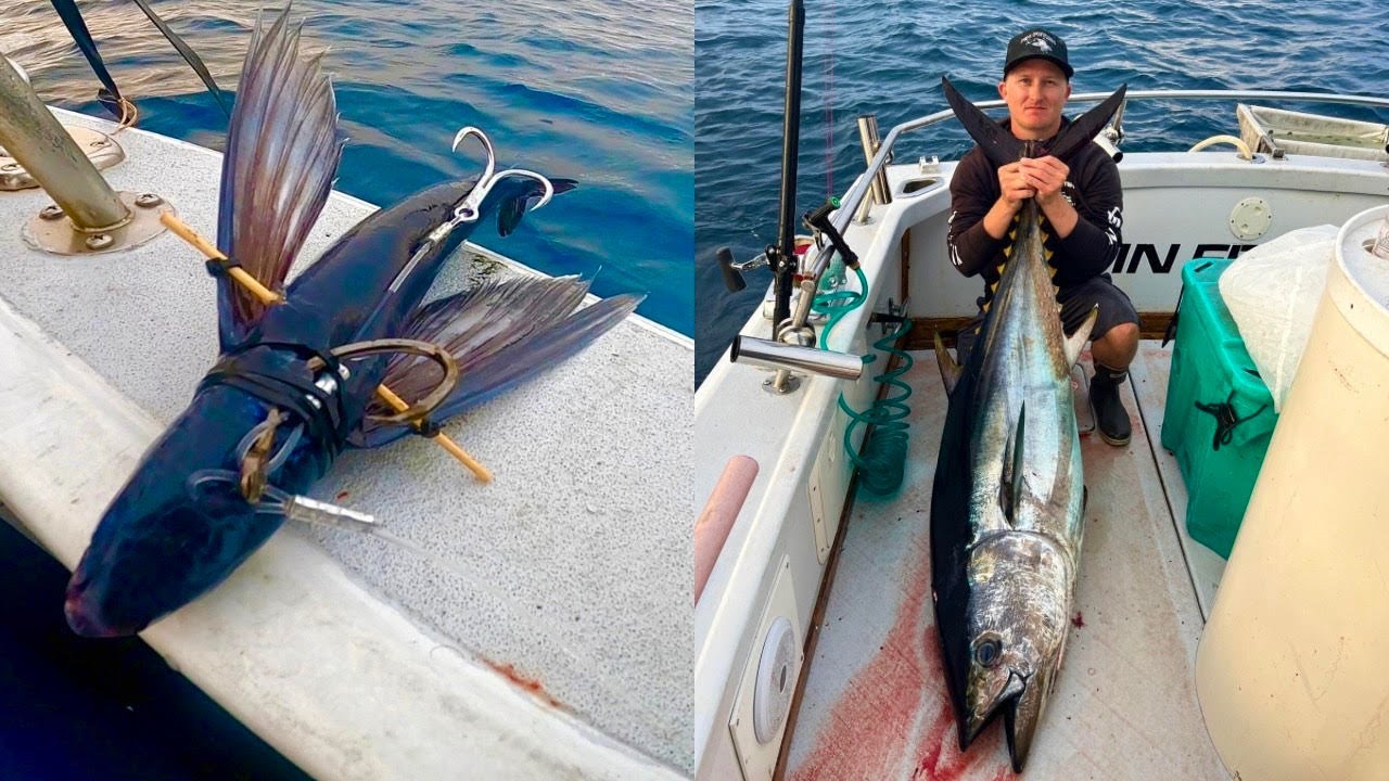Big Bluefin Tuna Fishing with Flying Fish in California! (Catch, Clean ...
