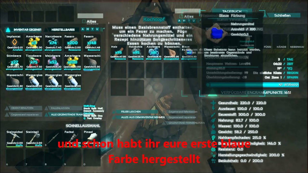 [How To]ARK Survival Evolved Farbe herstellen - YouTube