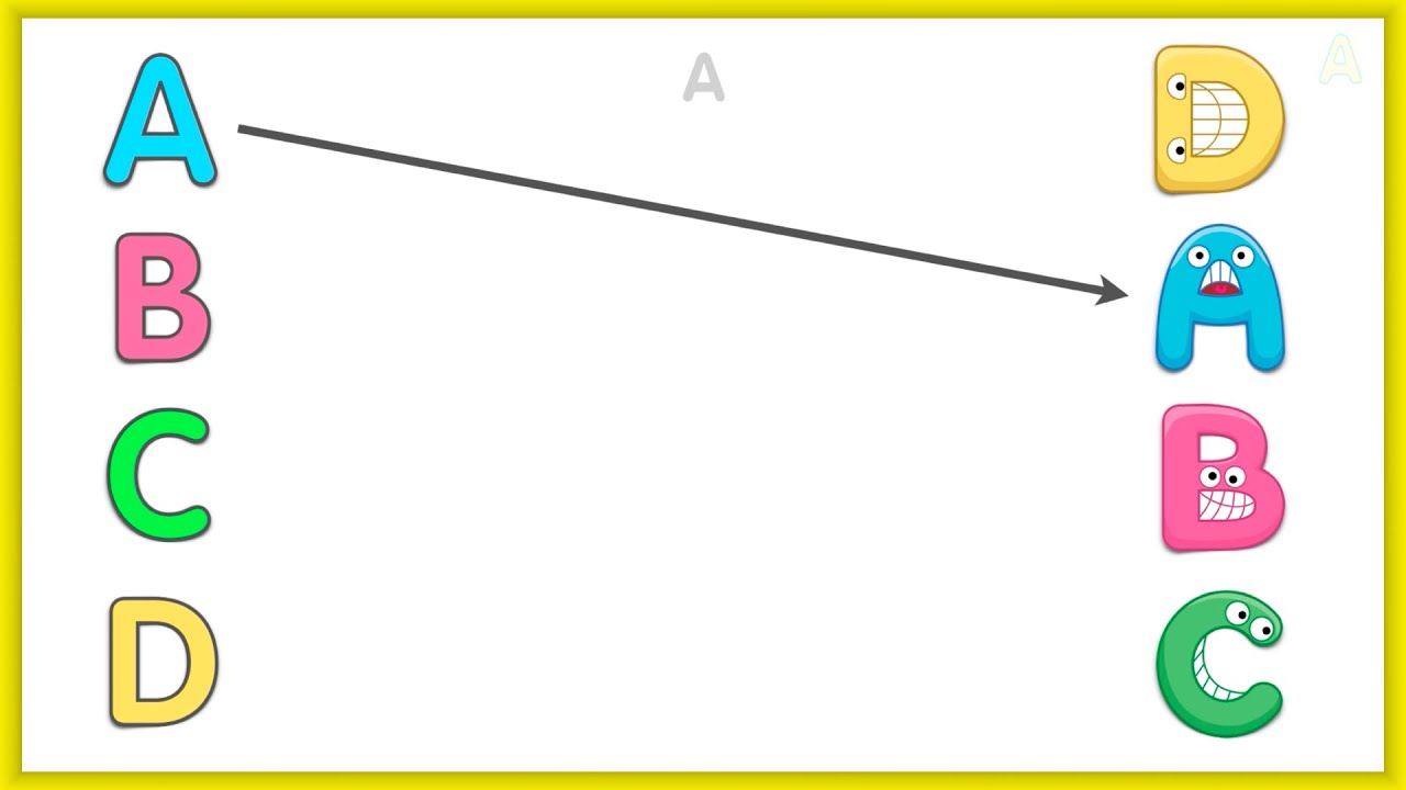 Match the letters with their pair | ABCD matching for kids | English ...