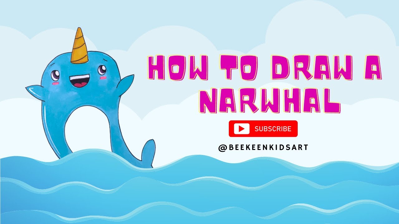 How to Draw A Cute Cartoon Narwhal | Drawing and Coloring Narwhal for ...