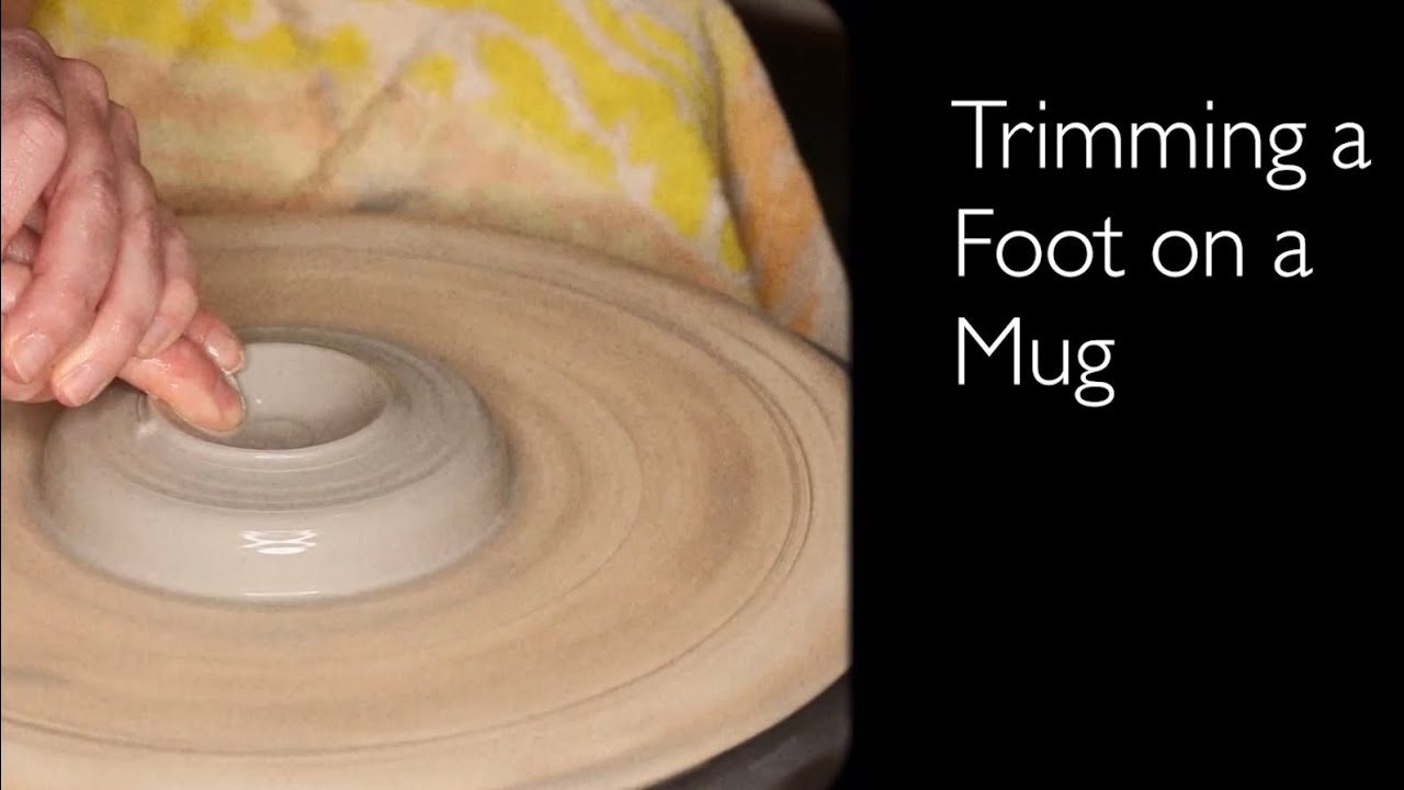 Pottery Tutorial - Trimming a Foot on Mug - YouTube