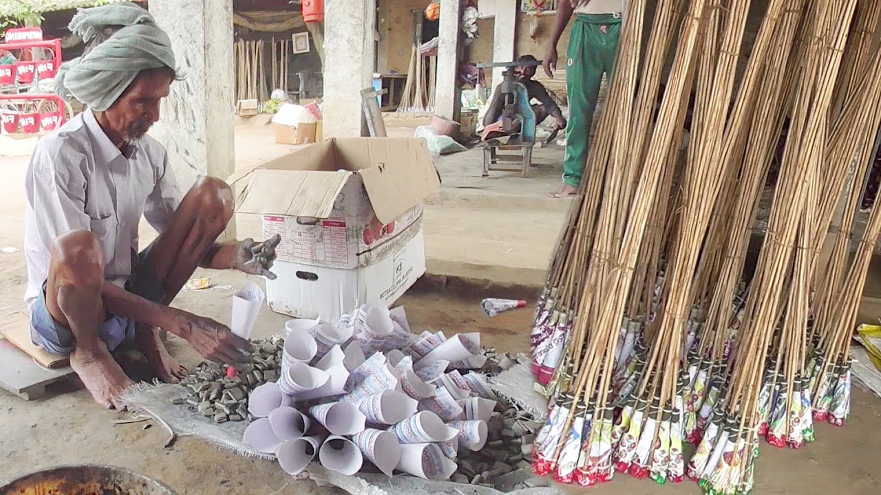 Diwali new cracker, cracker flower pot making, Traditional firework ...