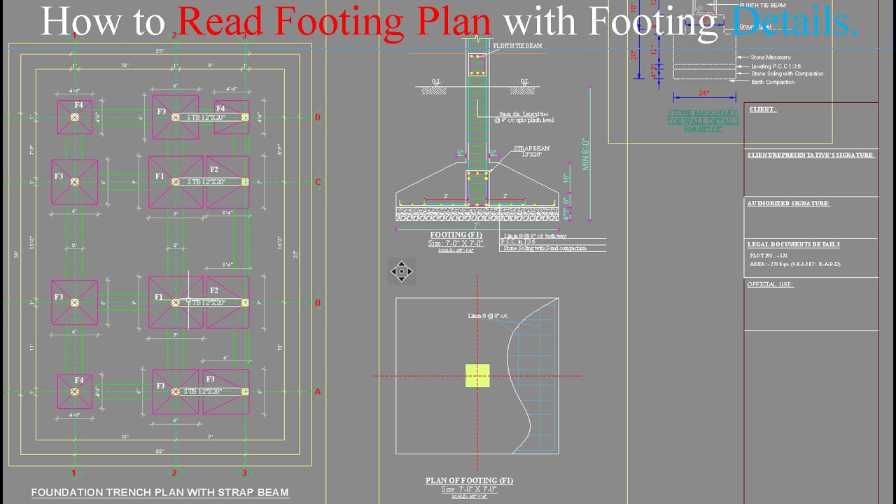 How to read Trench Plan with Footings Details. - YouTube