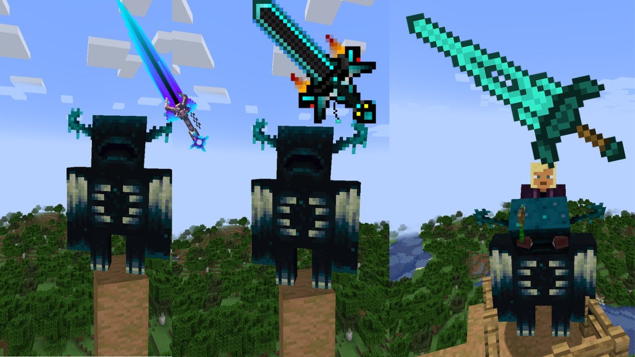 How Many Hit Can Kill Warden With Different Sword | minecraft - YouTube