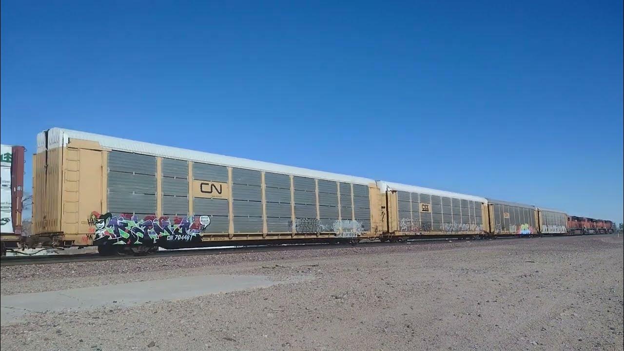 EB BNSF Manifest Train Feat GECX In Daggett Ca! #bigbossrailfanner - YouTube