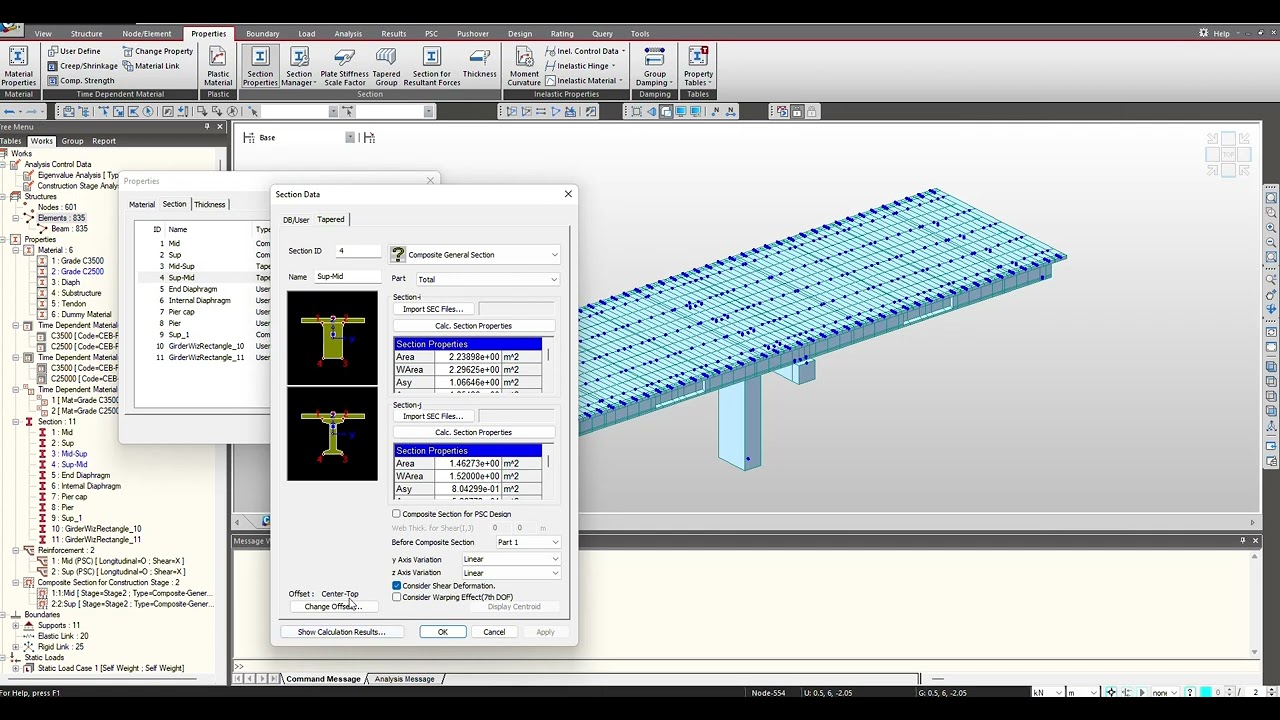 Bridge Design: Defining Section with Changing Properties Along The Span ...