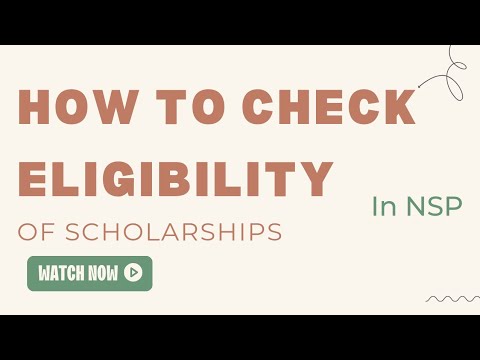 how to check eligibility in NSP portal in english 2024-2025 - YouTube