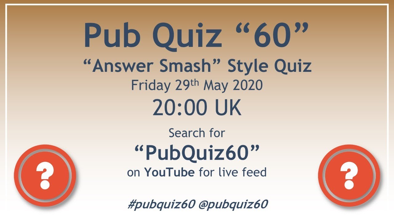 LIVE - ANSWER SMASH QUIZ - FRIDAY 8PM - YouTube