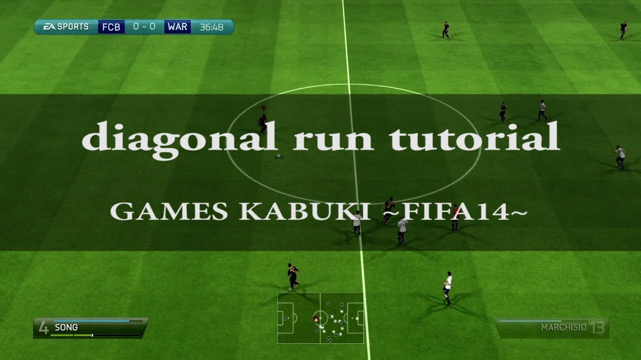 FIFA14｜攻略 崩し動画講座00 ダイヤゴナルラン / diagonal run tutorial ｜tiki taka false 9 ...