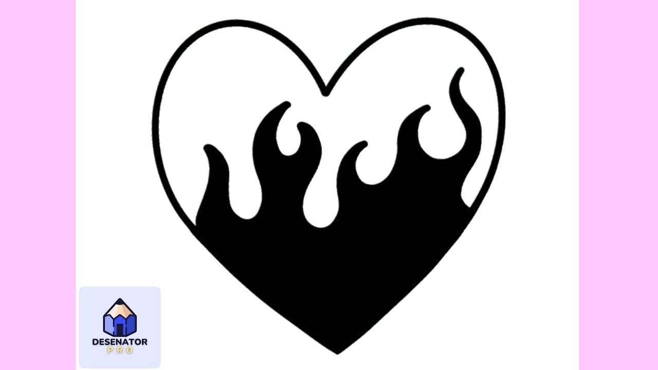 Cum Să Desenezi O INIMĂ In Flăcări | Usor Pas cu Pas Tutorial pentru ...