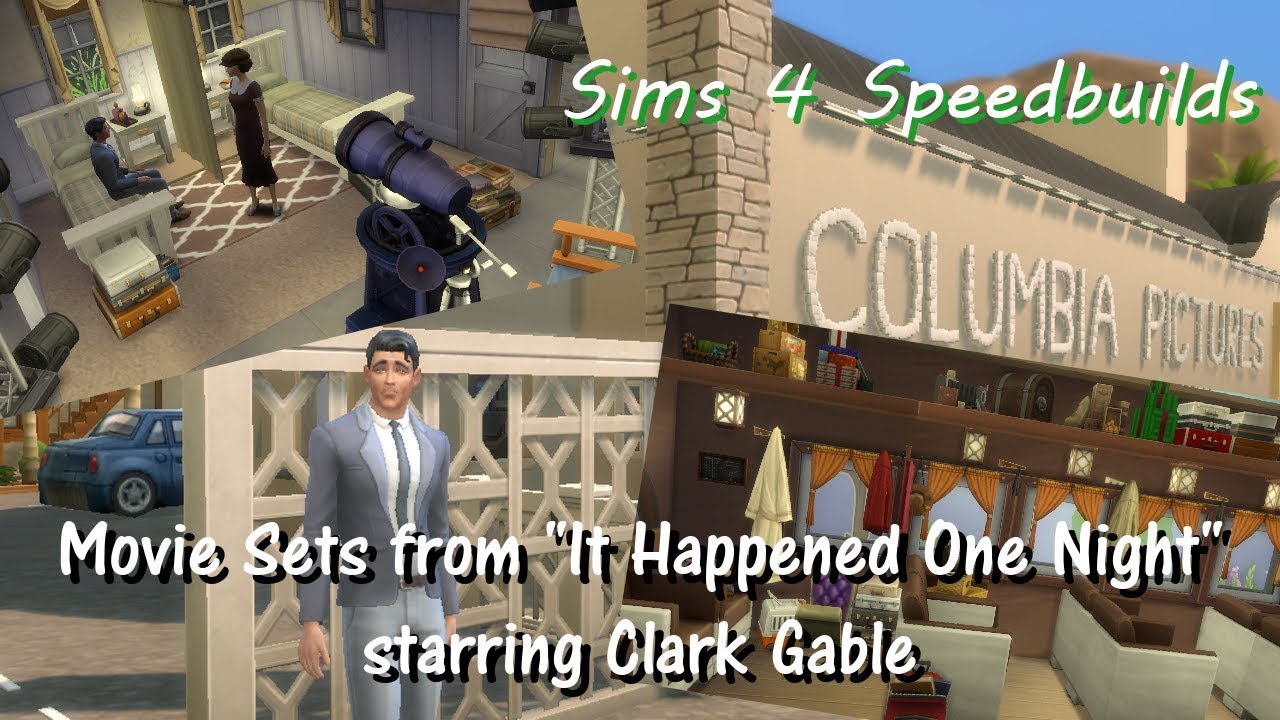 The Sims 4 speed build/Movie sets from "It Happened One Night" starring ...