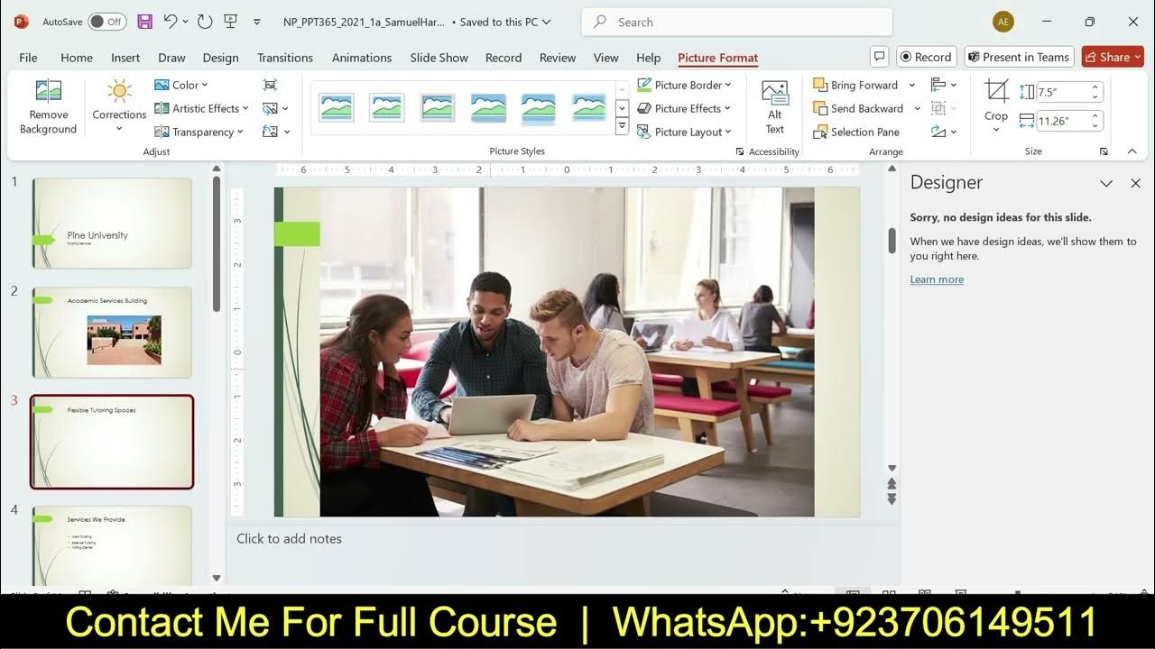 PowerPoint Module 1: SAM Project 1a Pine University | NP_PPT365_2021_1a | Module 1 Sam Project ...