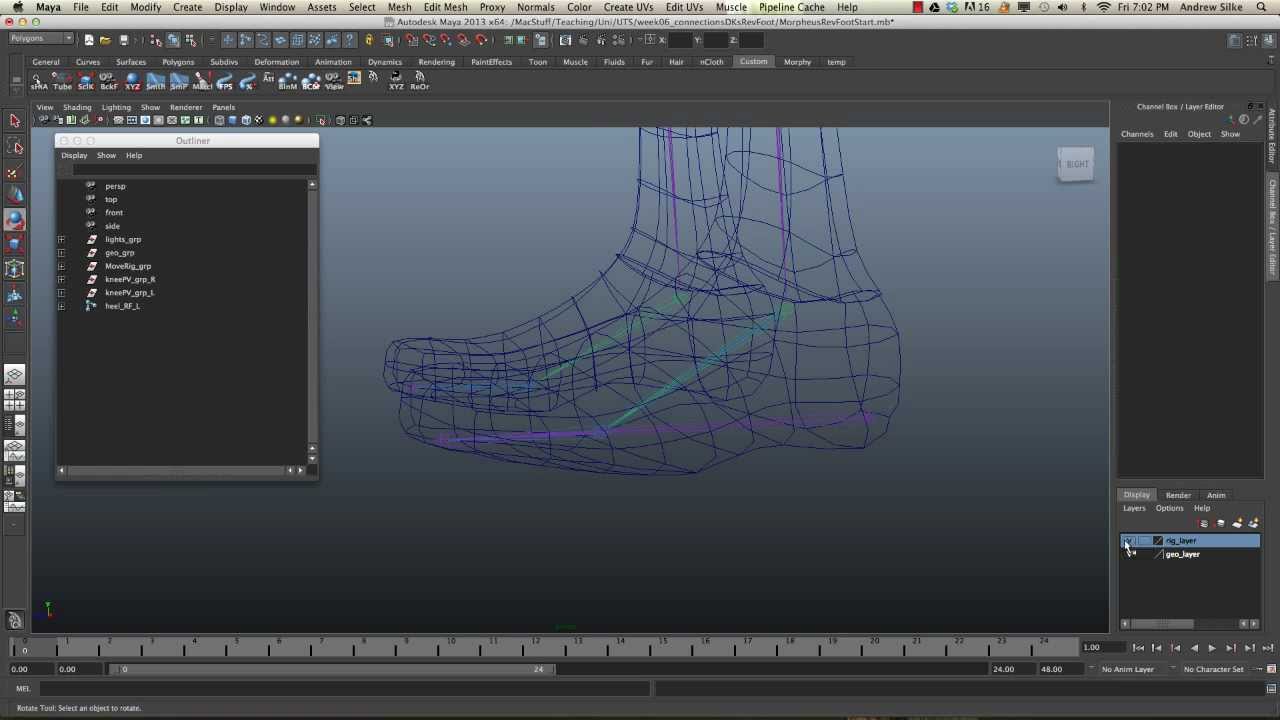 Reverse Foot in Maya - Part 1 (of 11) - Hierachy - YouTube