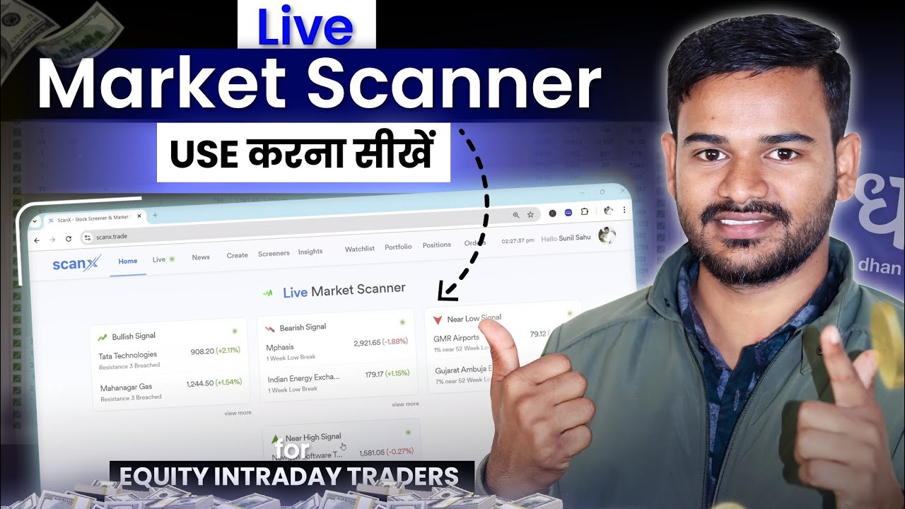 Live Market Screener On Dhan ScanX | Intraday Best Stocks Selection Kaise kare? #dhan - YouTube