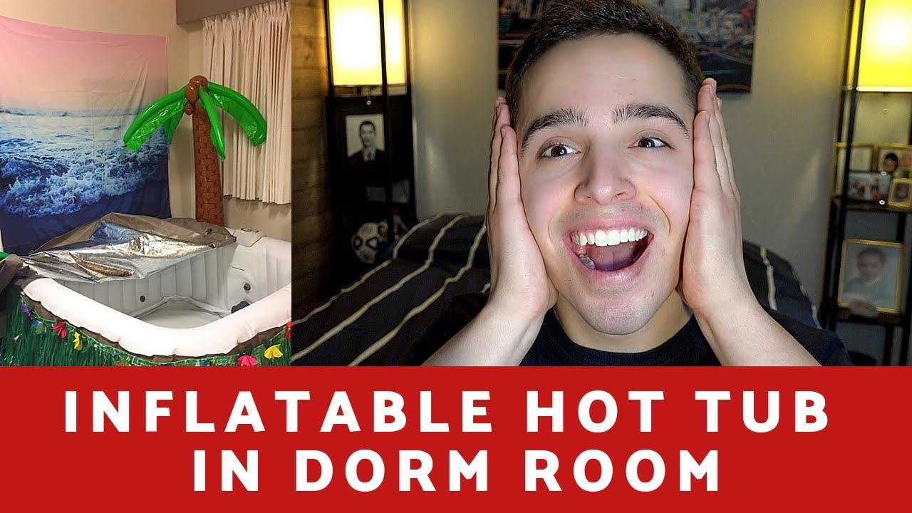 We got CAUGHT- Inflatable Hot Tub in College Dorm Room - YouTube