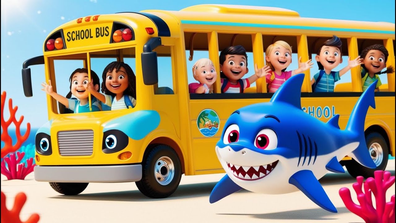 The fins On The Shark Go Swish, Swish, Swish, | Wheels On The Bus Baby ...