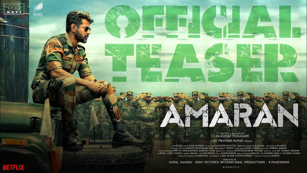 AMARAN - Official Teaser | Sivakarthikeyan | GV Prakash | Rajkumar ...