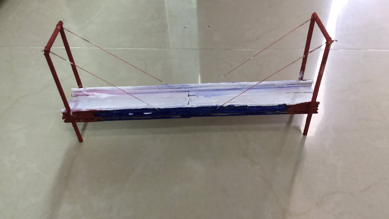 How to make a simplest suspension bridge. - YouTube