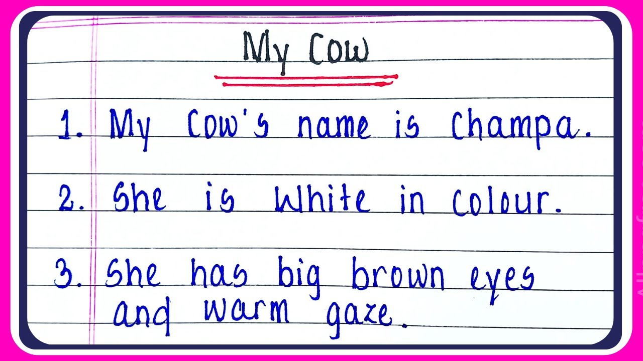 10 lines On my Cow in English Essay Writing | my Cow 10 lines in ...