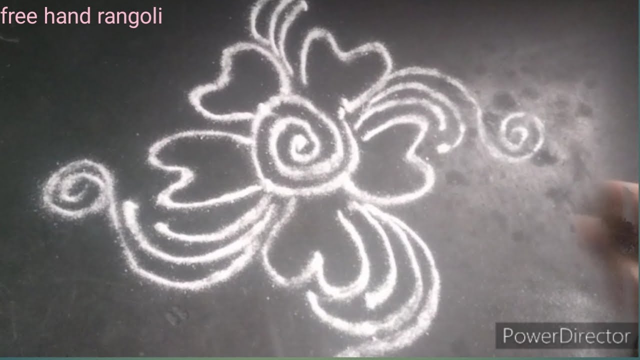 Simple and easy free Hand rangoli design 🌺 amazing rangoli design - YouTube