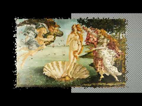 Living painting by Sandro Botticelli - The Birth of Venus. Alpha Channel