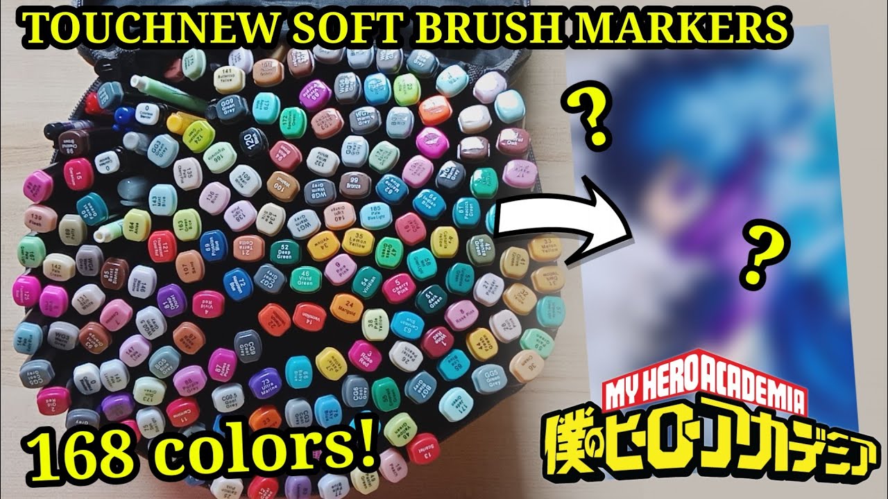 Unboxing Touchnew soft brush markers || review || test || draw Dabi (my ...