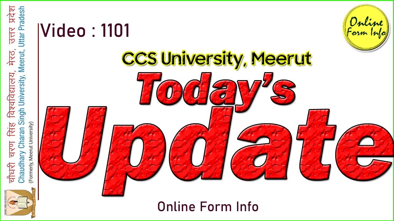 Complete Update of the Day | CCS University | Online Form Info - YouTube