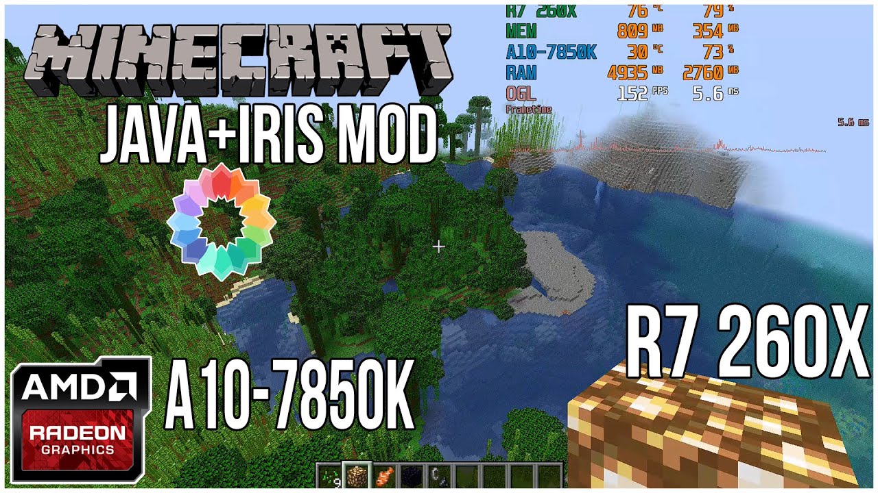 Minecraft 1.19.2 Java+Iris Mod (R7 260X) - YouTube