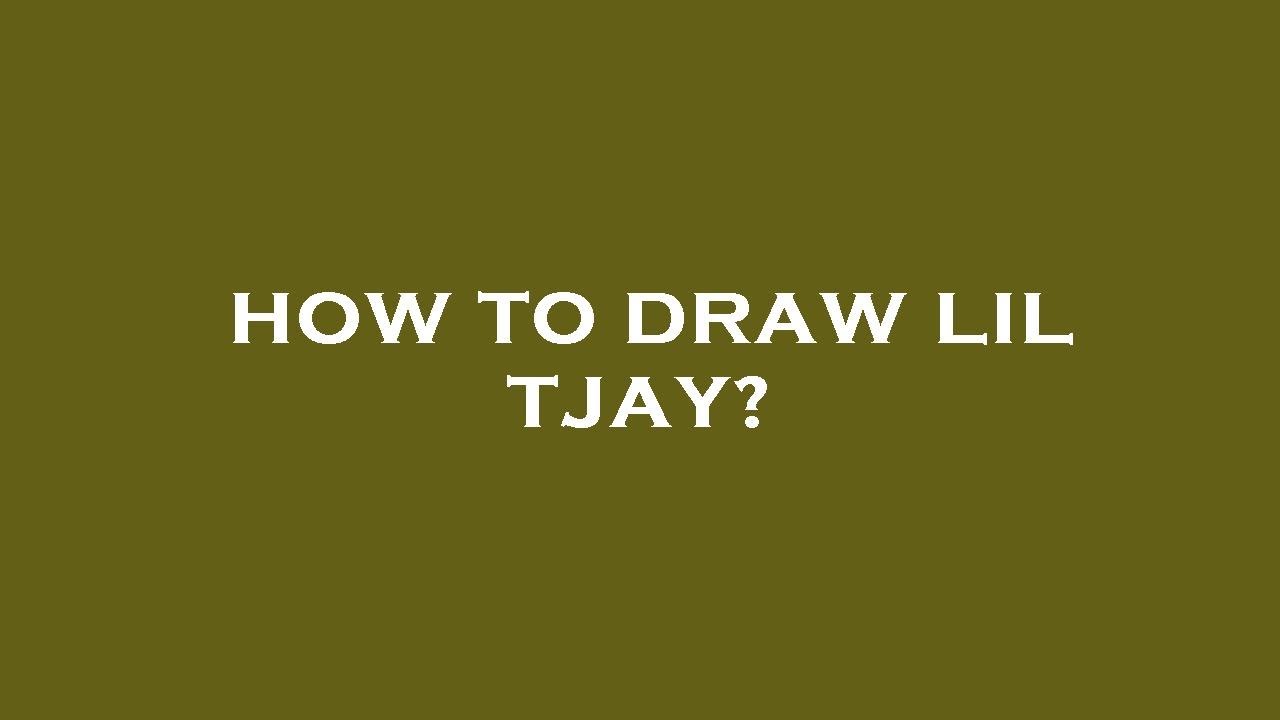 How to draw lil tjay? - YouTube