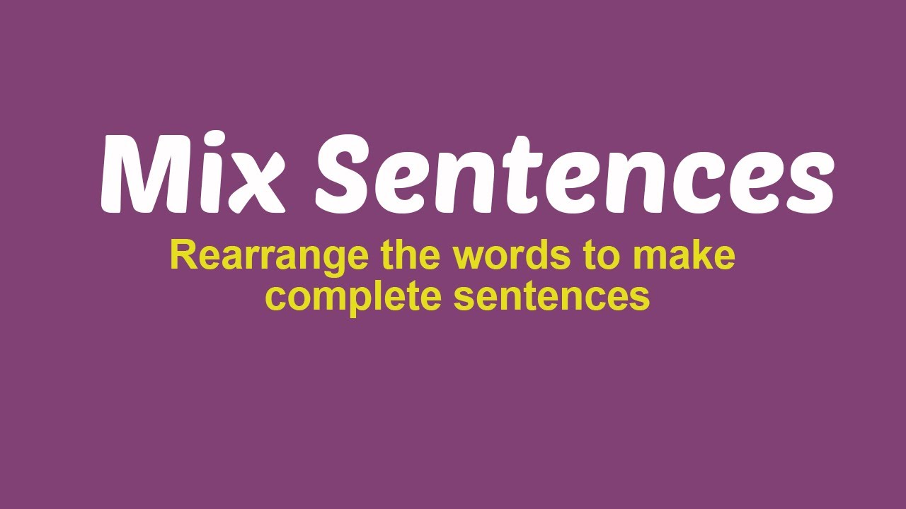 Mix Sentences In English Vocabulary Test - YouTube