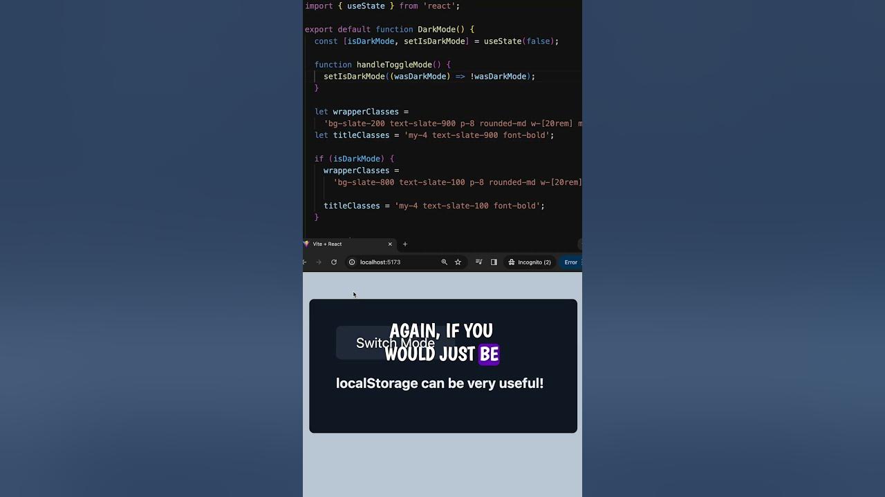 Usestate Localstorage ️ Reactjs Browser Webdevelopment Youtube
